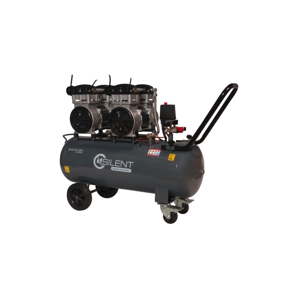 Compresseur mobile silencieux 70 L - 16 m3/h