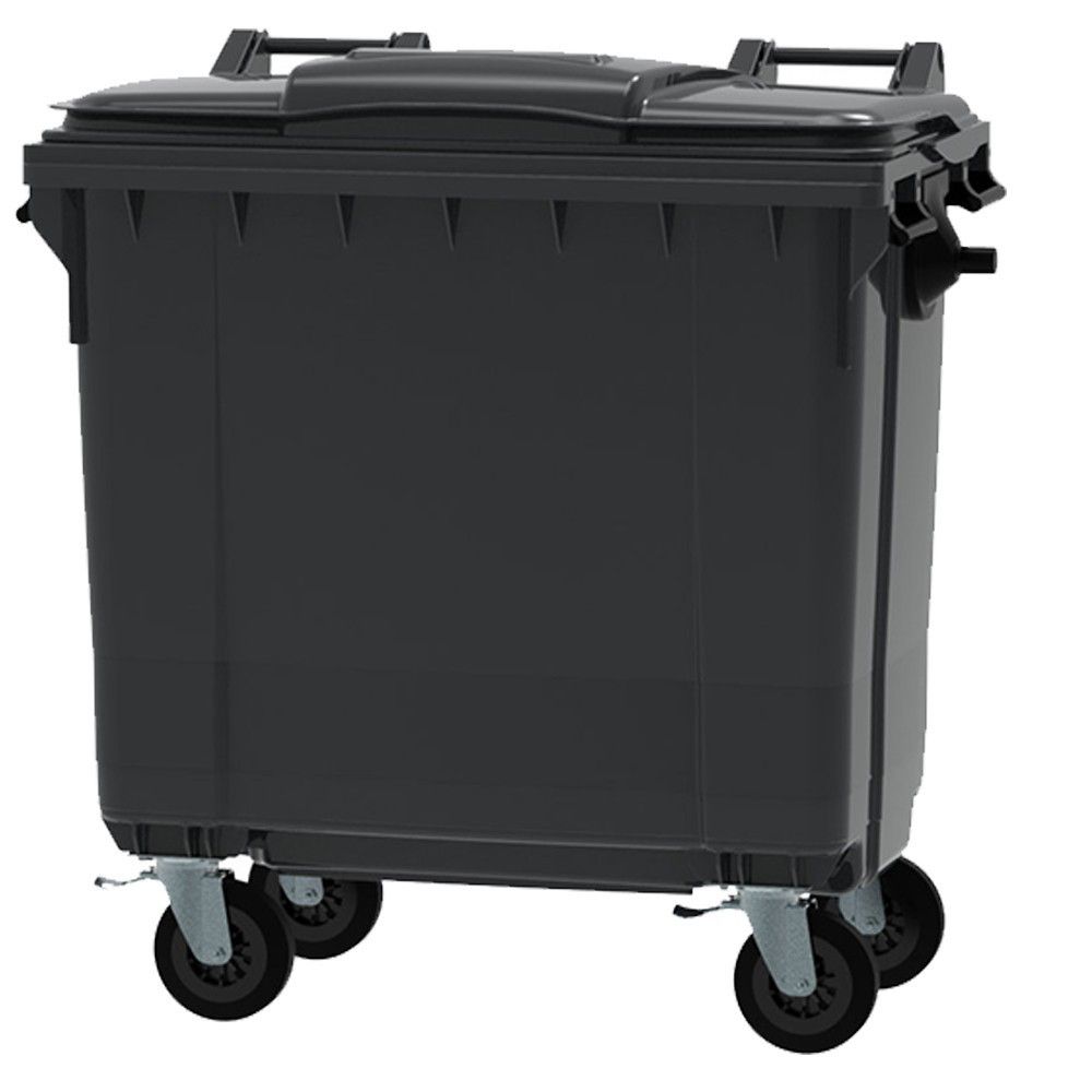 Bac poubelle à déchets 4 roues 770 litres gris avec tourillons ...