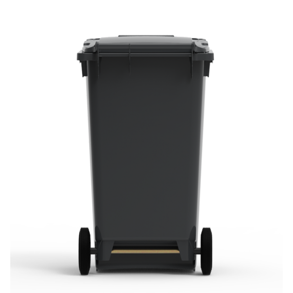 Bac poubelle à déchets 2 roues 240 litres gris couvercle gris