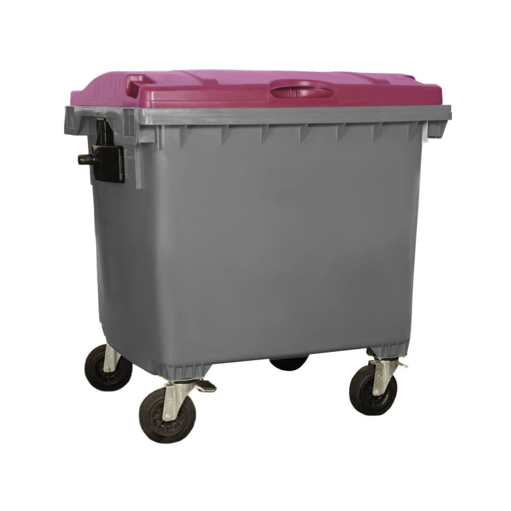 Bac poubelle à déchets 4 roues 1100 litres gris avec tourillons ...