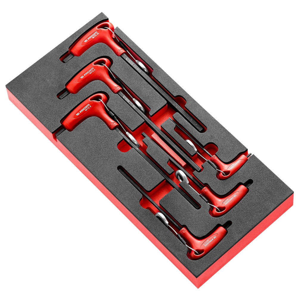 Module mousse, clés 6 pans en T, de 3 à 10 mm, 6 pcs - FACOM MODM.84TZJ6SLS